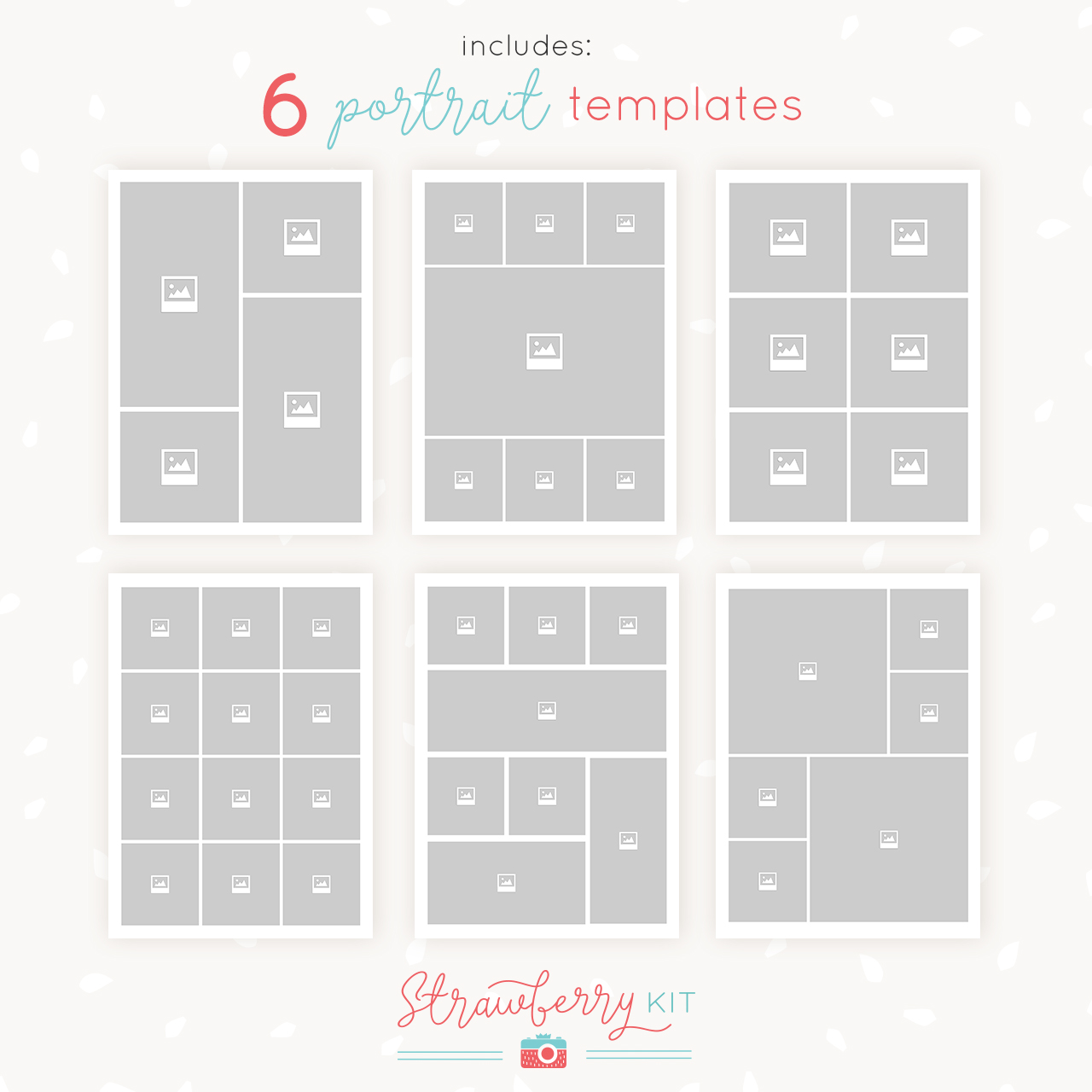 5 X 7 Collage Templates Strawberry Kit