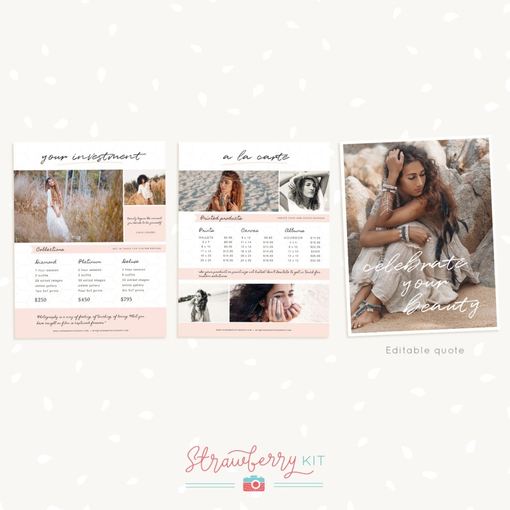 Graduation Photographer Magazine Template Strawberry Kit