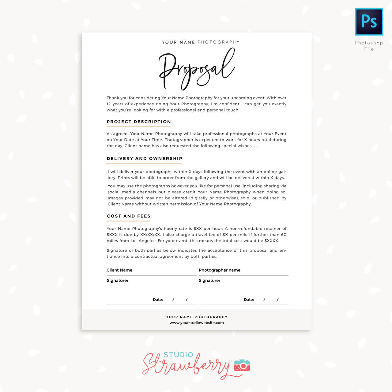 Photographer Proposal Template Strawberry Kit
